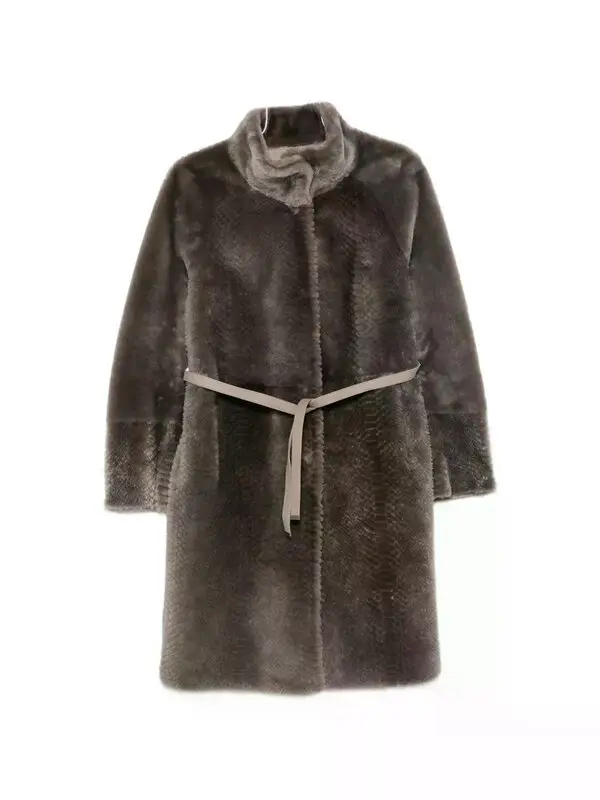 SUPREMA X Eraldo Belted Snake-effect Coat