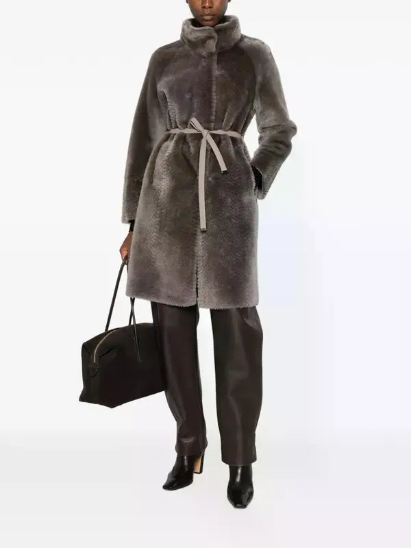 SUPREMA X Eraldo Belted Snake-effect Coat