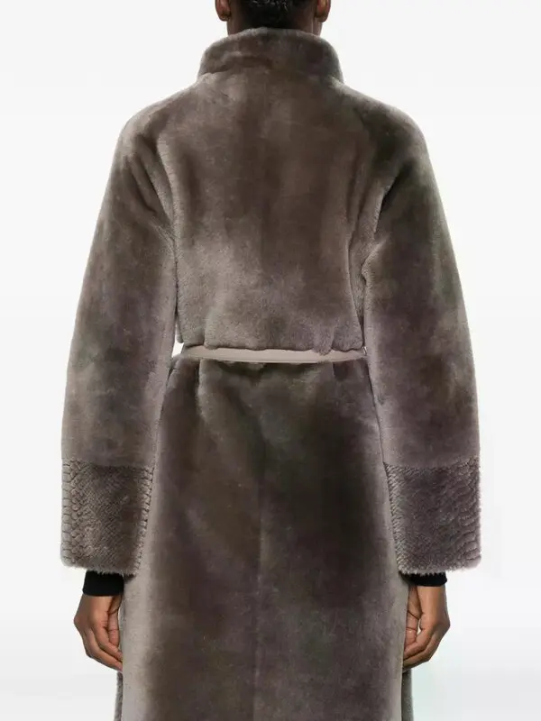 SUPREMA X Eraldo Belted Snake-effect Coat
