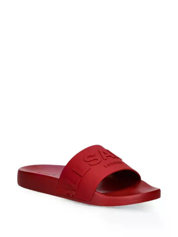 ALLSAINTS Biggy Logo-embossed Slides - Red