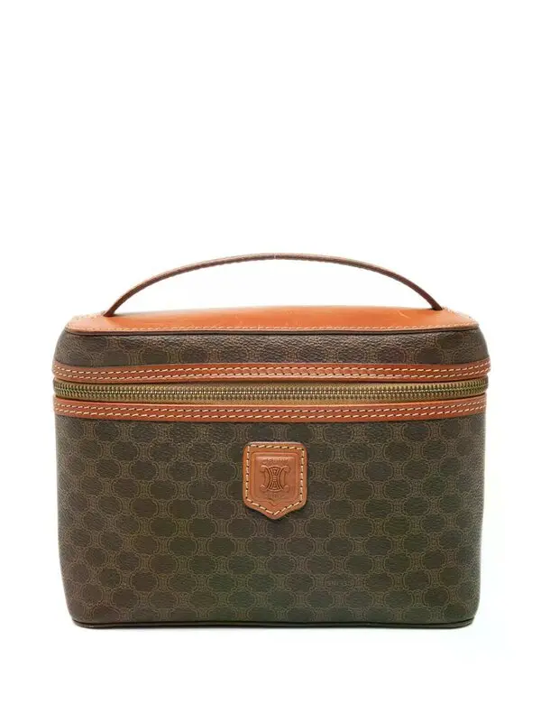Celine 1994 Macadam Coated Canvas Vanity Bag - Brown