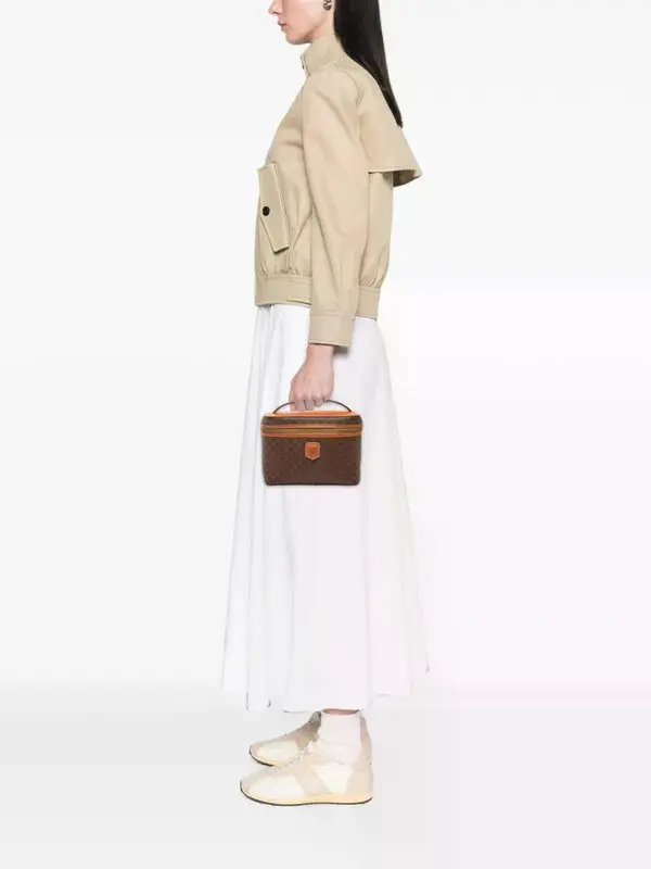Celine 1994 Macadam Coated Canvas Vanity Bag - Brown