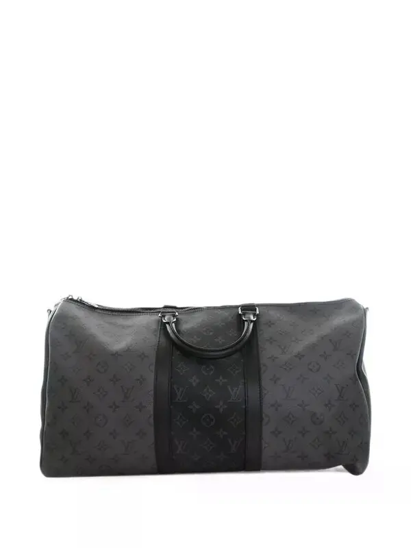 LOUIS VUITTON Monogram Eclipse Reverse Keepall Bandouliere 50 Travel Bag