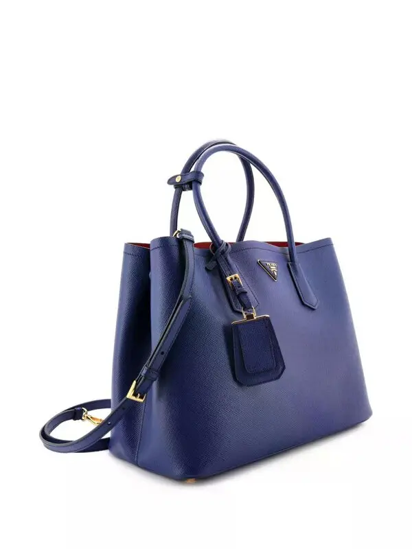 Prada Saffiano Leather Tote Bag - Blue