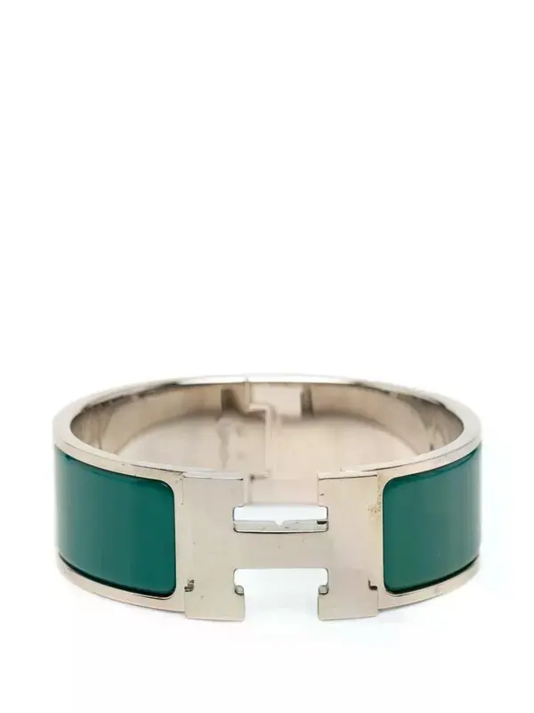 Hermès 2000-2026 Wide Enamel Clic Clac H Bracelet Pm Costume Bracelet - Green