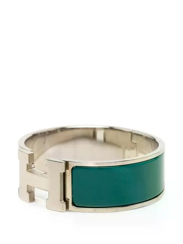 Hermès 2000-2026 Wide Enamel Clic Clac H Bracelet Pm Costume Bracelet - Green
