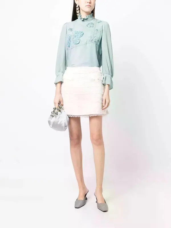 Shiatzy Chen Floral Appliqué Blouse