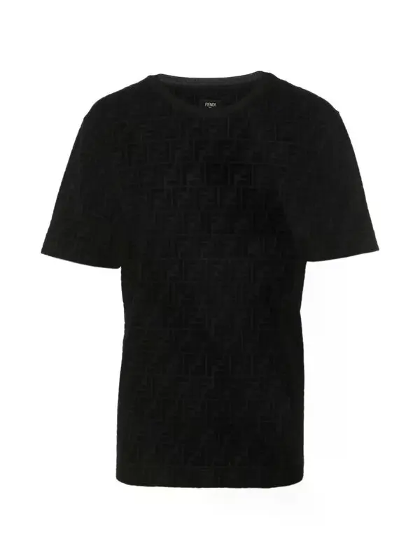 Fendi Ff Motif Velvet T-shirt