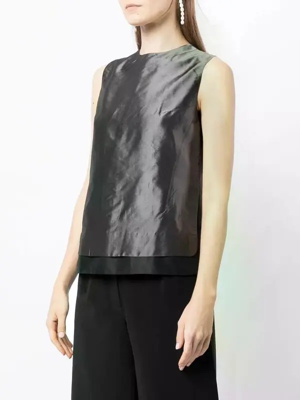 Shiatzy Chen Sleeveless Blouse With Contrasting Trim