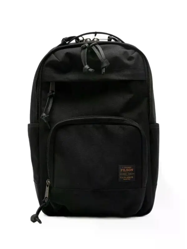Filson Logo Patch Zip Backpack - Black