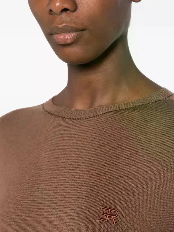 ERMANNO FIRENZE Crew Neck Embellished Sweater
