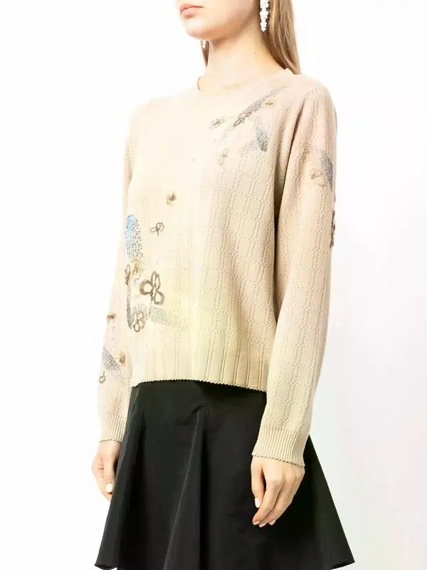 Shiatzy Chen Embroidered Crew Neck Jumper