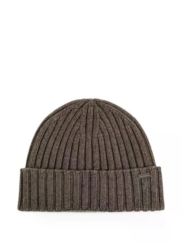 Paul & Shark Ribbed-knit Beanie Hat - Brown