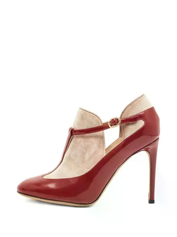 Valentino Garavani Leather Velvet T-strap Pumps