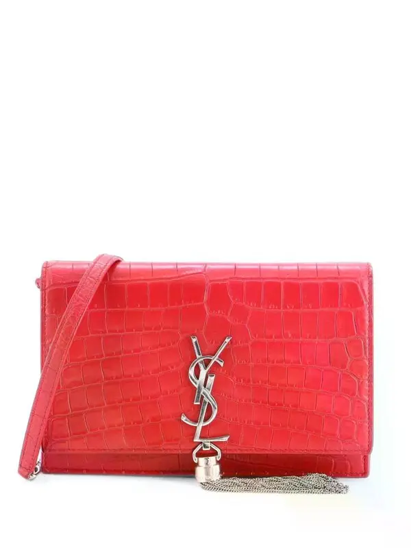 Saint Laurent Monogram Tassel Chain Wallet - Red