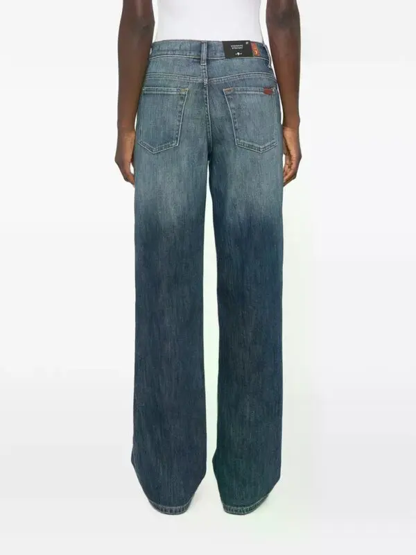 7 For All Mankind Faded Straight-leg Jeans