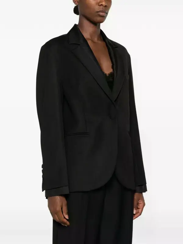TELA Satin-trim Single-breasted Blazer