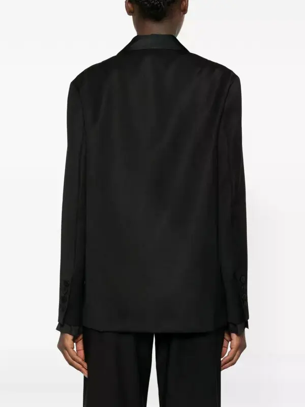 TELA Satin-trim Single-breasted Blazer