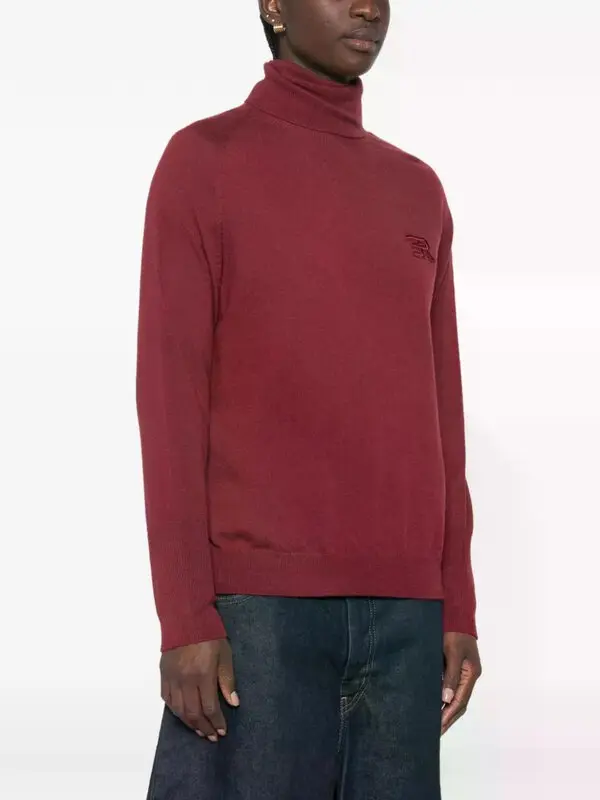 ERMANNO FIRENZE Embroidered Logo Turtleneck Sweater