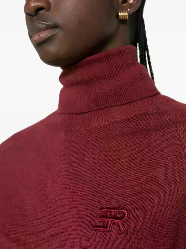 ERMANNO FIRENZE Embroidered Logo Turtleneck Sweater
