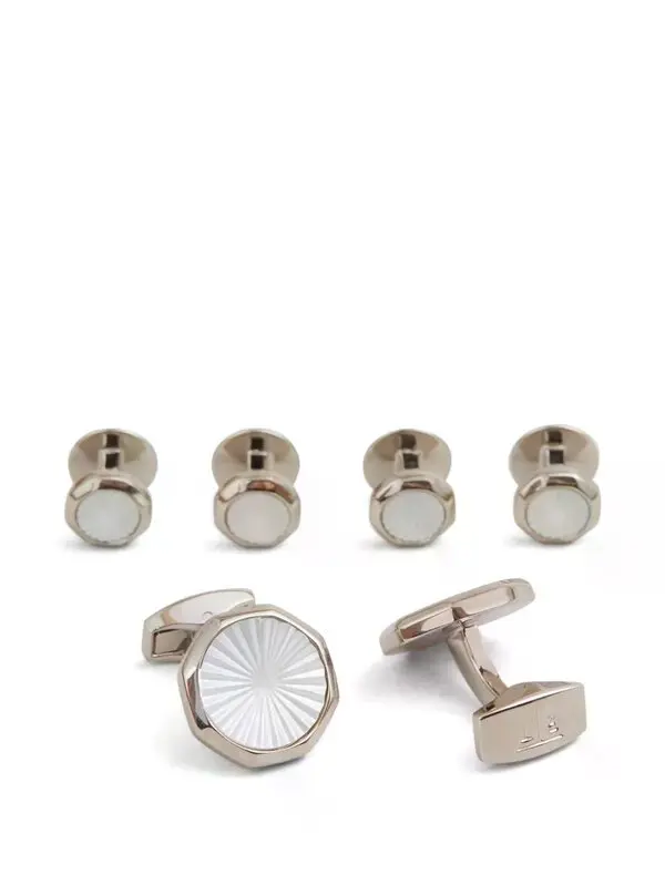 Tateossian Sunburst Semiprecious Sunray-engraved Decagonal Cufflinks