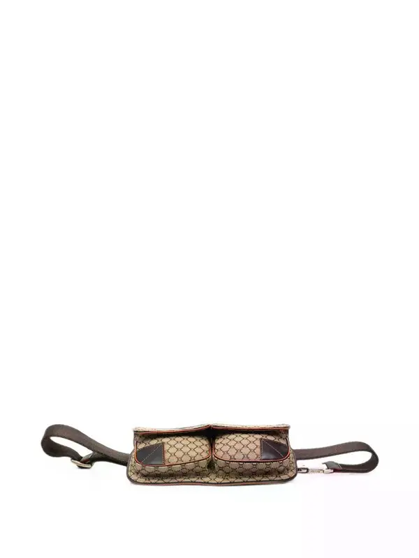 Celine 1990-2005 Macadam Canvas Double Pocket Belt Bag