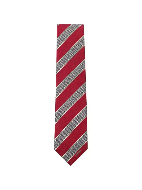 TOMBOLINI Diagonal-stripe Silk-blend Tie - Red