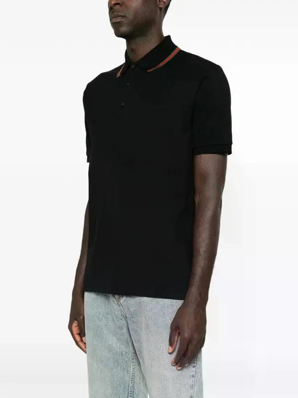 Gucci Web-stripe Cotton-piqué Polo Shirt