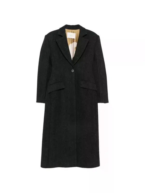 TELA Herringbone Single-breasted Coat