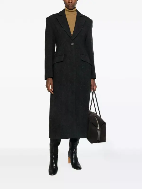 TELA Herringbone Single-breasted Coat