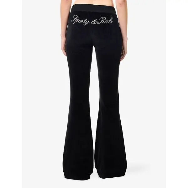 Sporty & Rich Cropped Cotton Tank Top With Crystal Logo