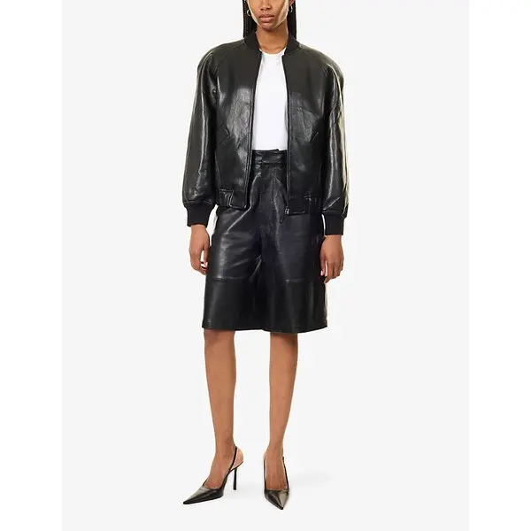 THE FRANKIE SHOP Alena Faux-leather Bomber Jacket