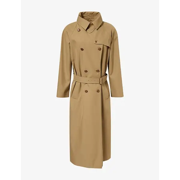 Max Mara Giusto Water Repellent Wool Blend Trench Coat