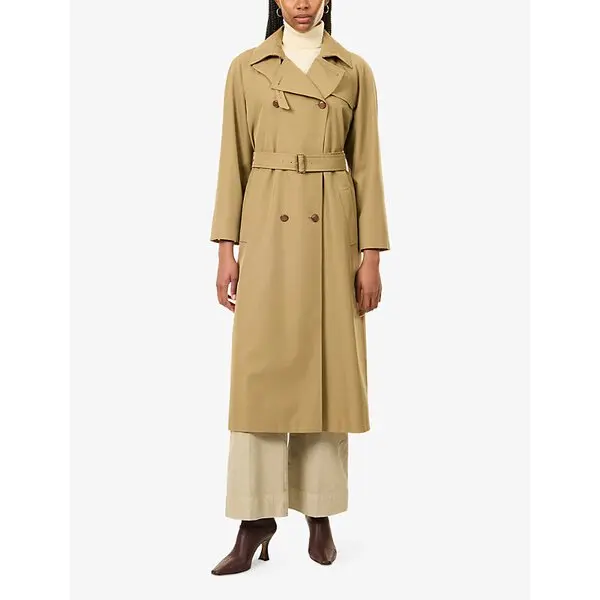 Max Mara Giusto Water Repellent Wool Blend Trench Coat