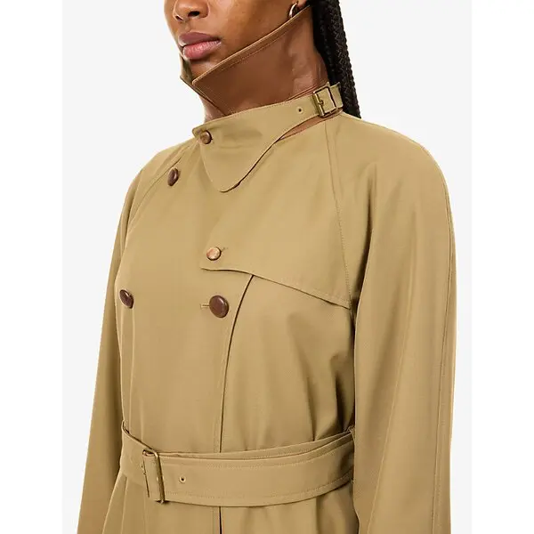 Max Mara Giusto Water Repellent Wool Blend Trench Coat
