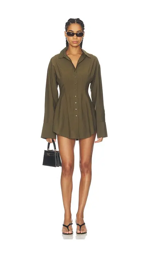 ALL THE WAYS Charitie Button Up Mini Dress In . Also