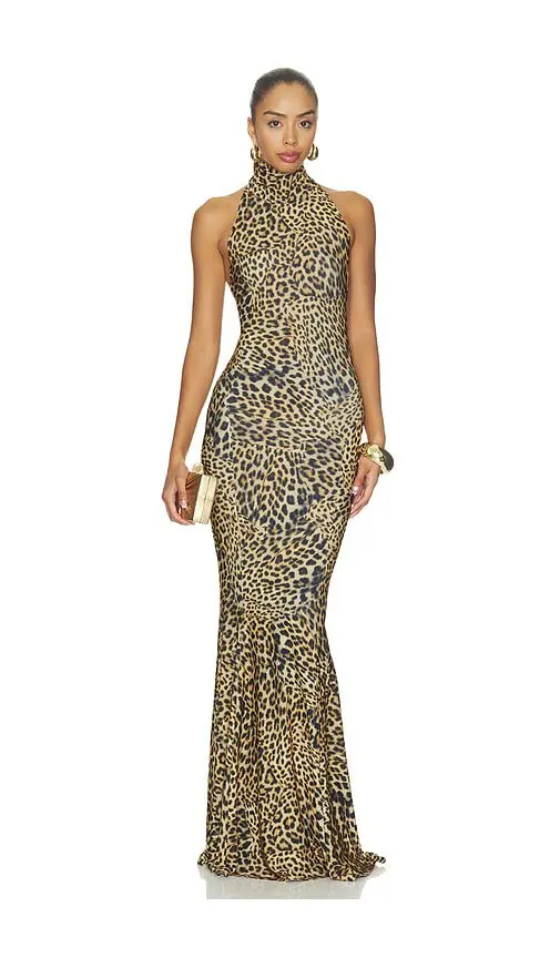 Norma Kamali Halter Turtle Fishtail Gown In . Also - Multi