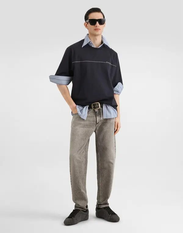 Dolce & Gabbana Slim Fit Multi-coloured Denim Trousers