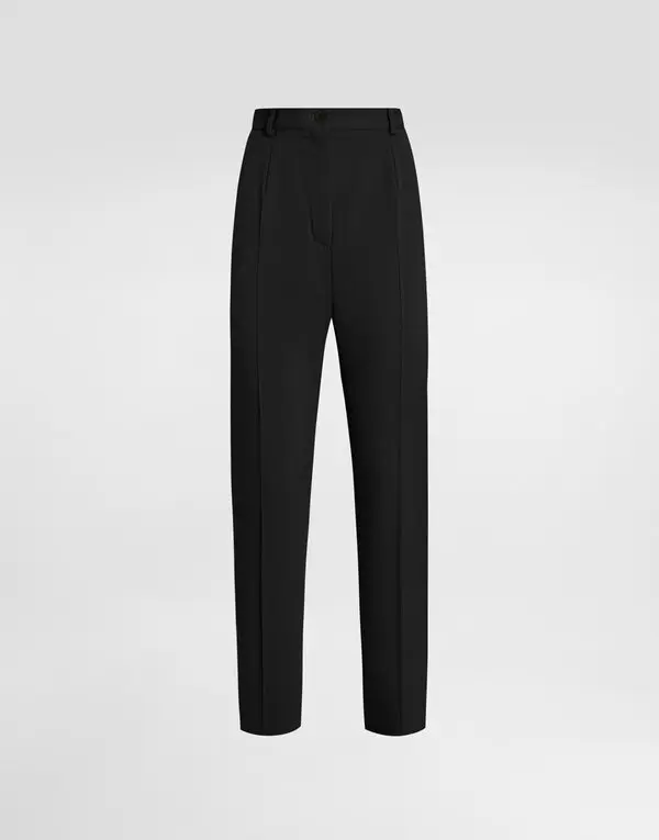 Dolce & Gabbana Wool Gabardine Trousers Pants And Shorts - Black