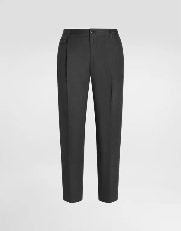 Dolce & Gabbana Washed Linen Canvas Trousers - Grey