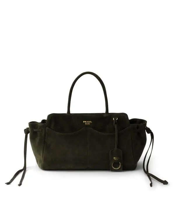Prada Carry Large Suede Bag