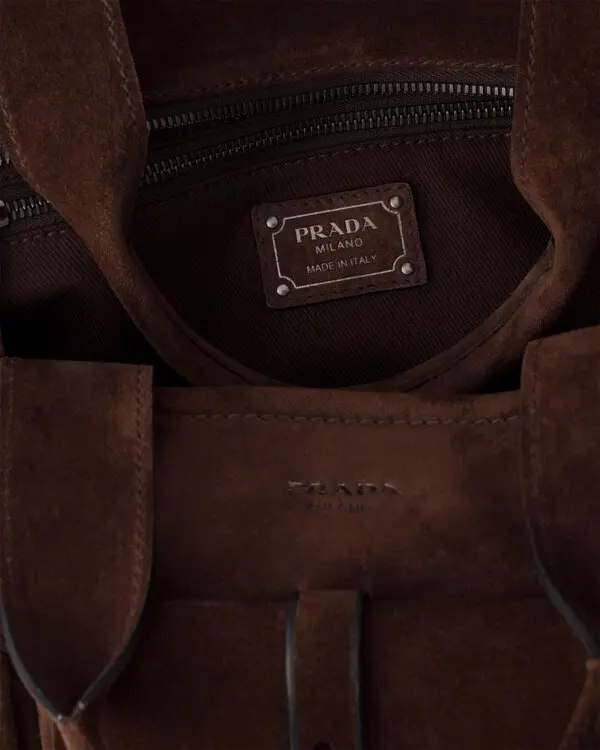 Prada Route Large Suede Tote Bag