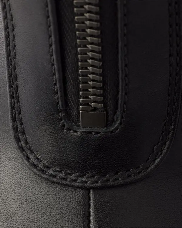 Prada Leather Ankle Boots With Zipper