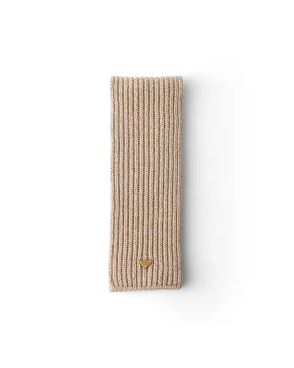 Prada Wool And Mouliné Cashmere Scarf - Desert/camel