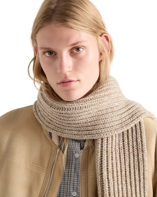 Prada Wool And Mouliné Cashmere Scarf