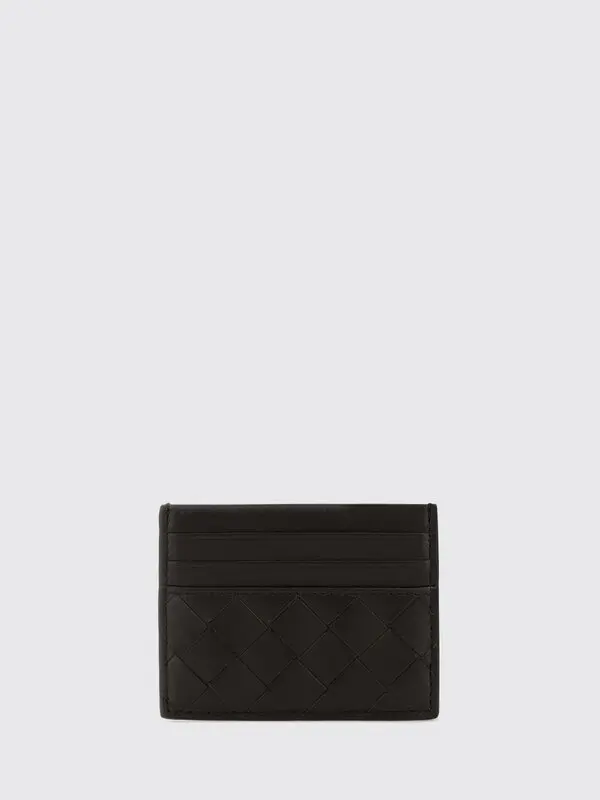 Bottega Veneta Flat Woven Nappa Calfskin Card Holder With 7 Slots - Burnt