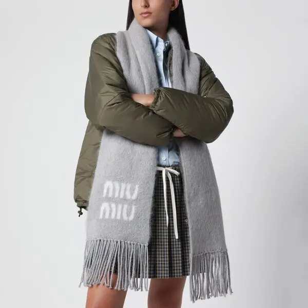 Miu Miu Mohair Scarf With Logo