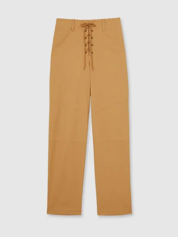 REISS Clement Lace-up Tapered Cotton Trousers