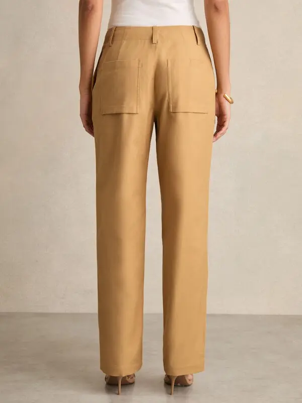 REISS Clement Lace-up Tapered Cotton Trousers