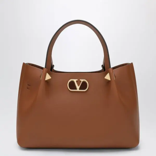 Valentino Garavani Small Vlogo Signature Shopping Bag - Brown